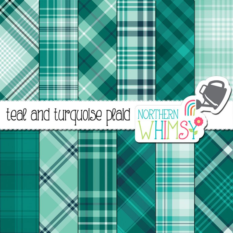 Teal and Turquoise Plaid Patterns – Northern Whimsy Design