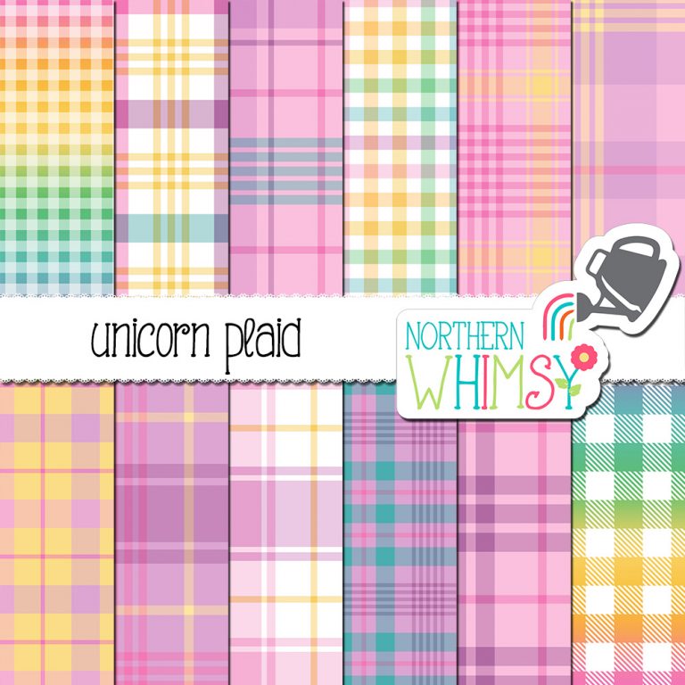 Seamless Unicorn Plaid Patterns – Northern Whimsy Design