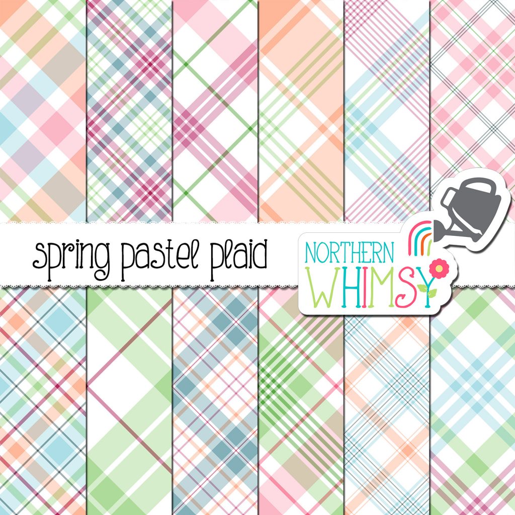 Spring Pastel Seamless Diagonal Plaid Digital Paper – Northern Whimsy ...