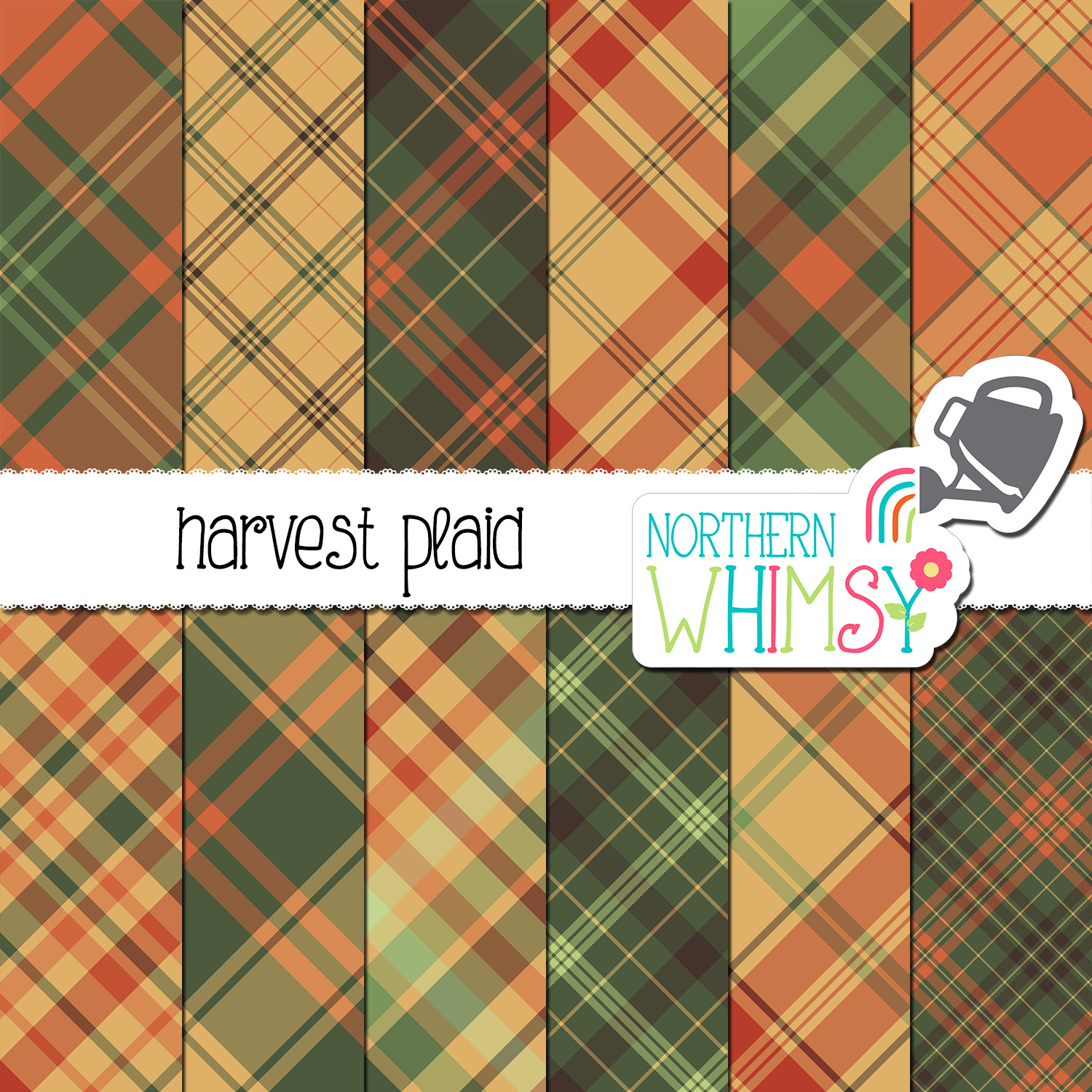 Fall Seamless Diagonal Plaid – Northern Whimsy Design